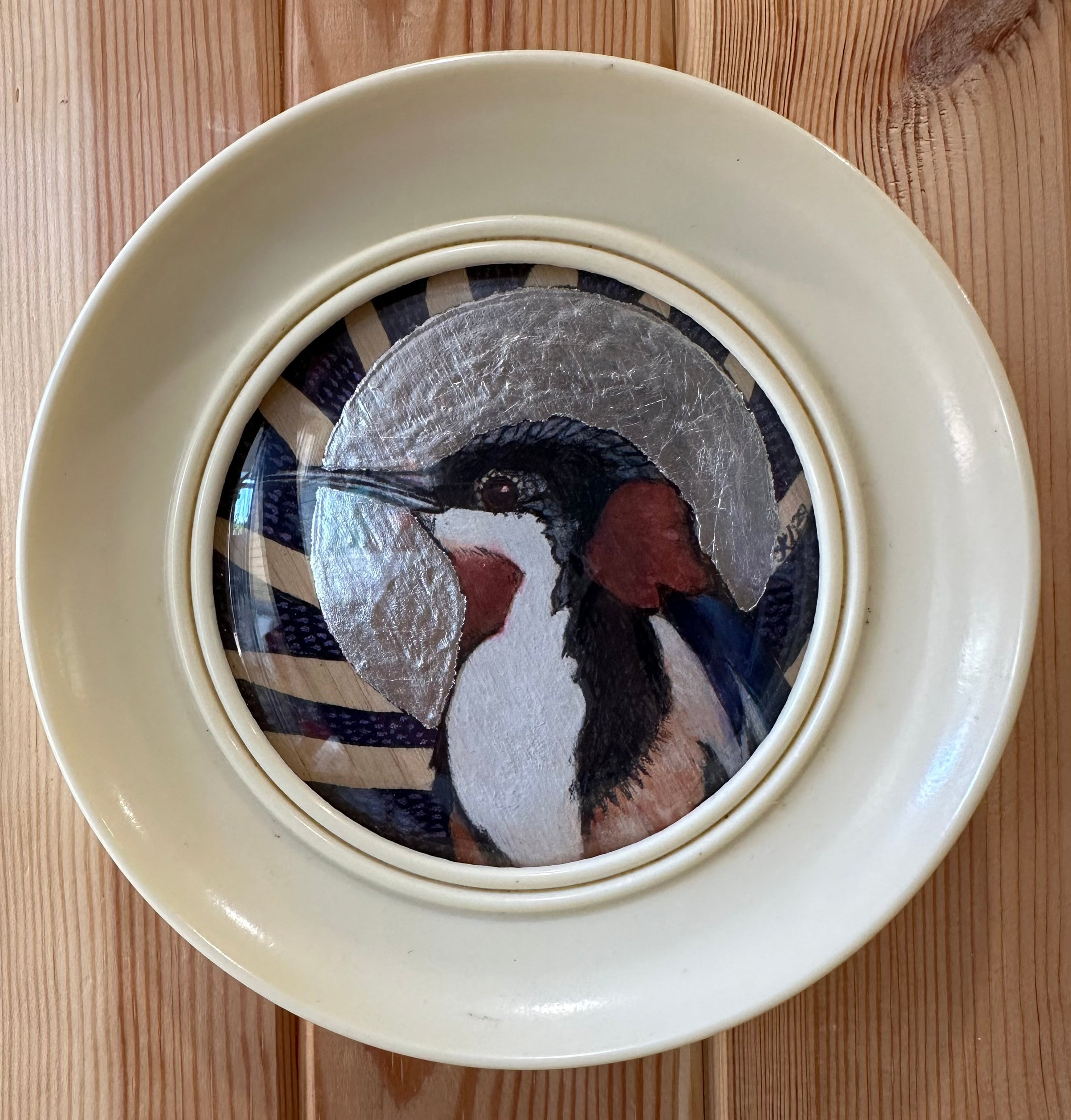 ‘Eastern Spinebill in a silver halo’ miniature original watercolour ...