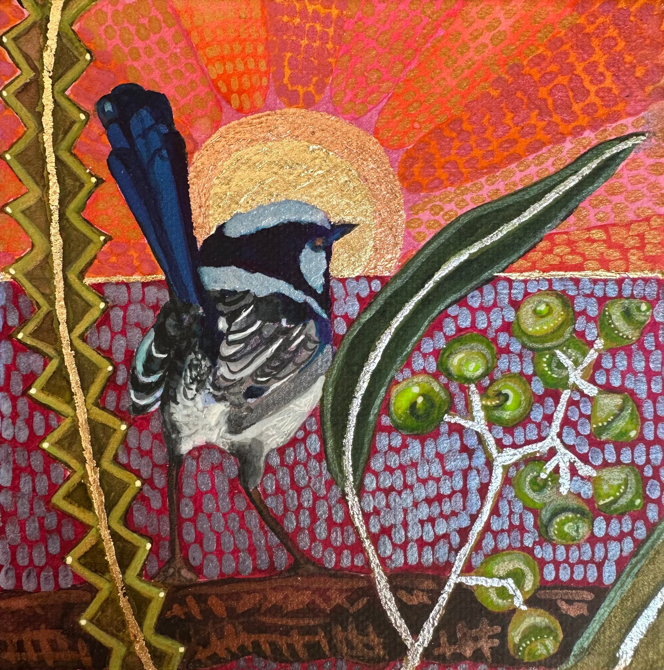 Mr Blue in a gold and copper halo. Original canvas | Katie Sandison ...