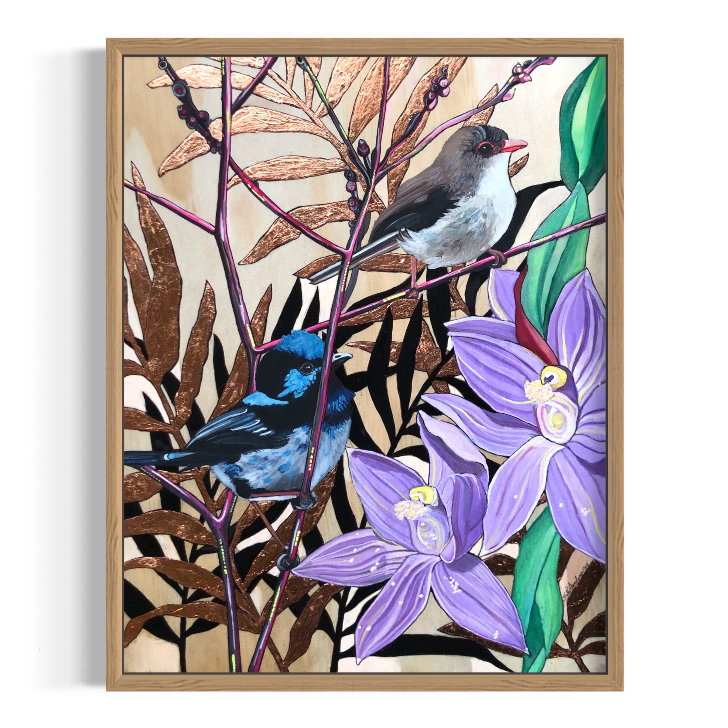 Limited edition canvas print hand painted in gold leaf 60cm x 60cm ...